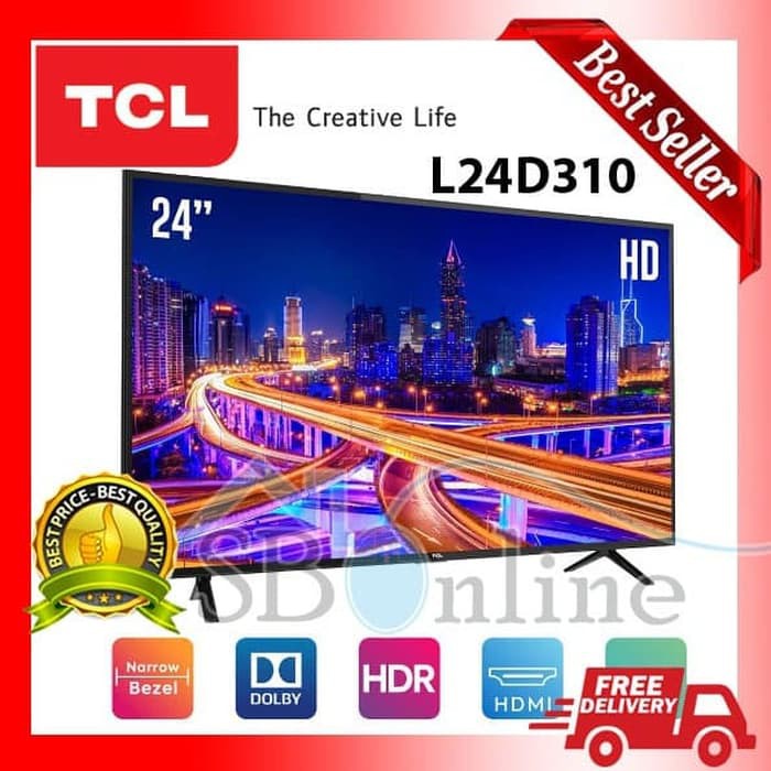 Jual TV LED SLim TCL 24 Inch L24D310 - HDMI, USB Movie Ready | Shopee ...