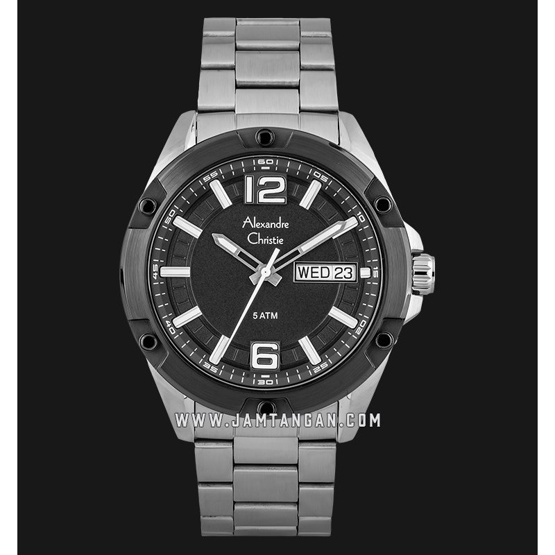 Jual Alexandre Christie AC 6518 ME BTBBA Men Black Dial Stainless Steel ...