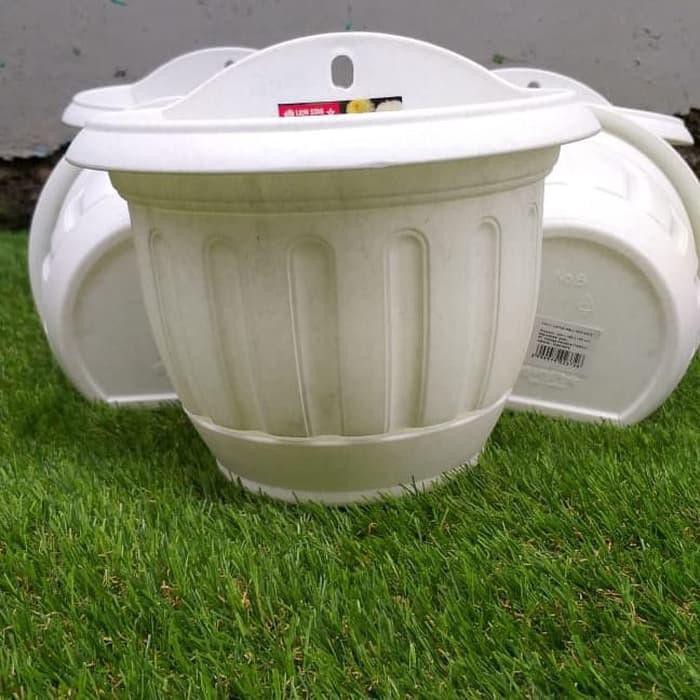 Jual pot bunga dinding lotus lionstar warna putih keramik 21cm ...