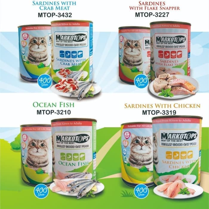 Jual Markotops Kaleng 400gr Makanan Pakan Kucing Basah Semua Rasa / Cat ...