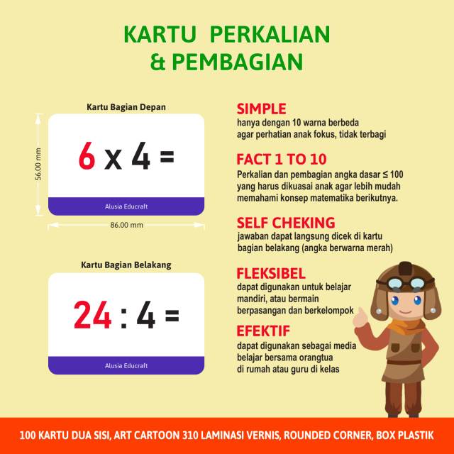 Jual Flash Card Kartu Berhitung Matematika Perkalian dan Pembagian ...