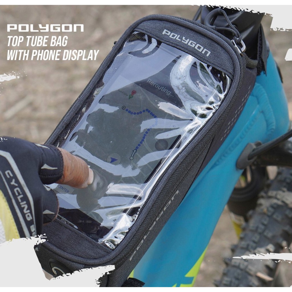 Jual TAS SEPEDA POLYGON | TAS TOP TUBE BAG WITH DISPLAY PHONE ...