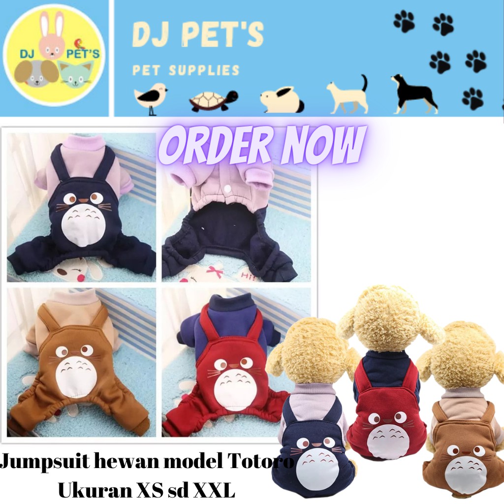 Jual baju anjing dan baju kucing jumpsuit lucu model totoro PET3041 | Shopee Indonesia