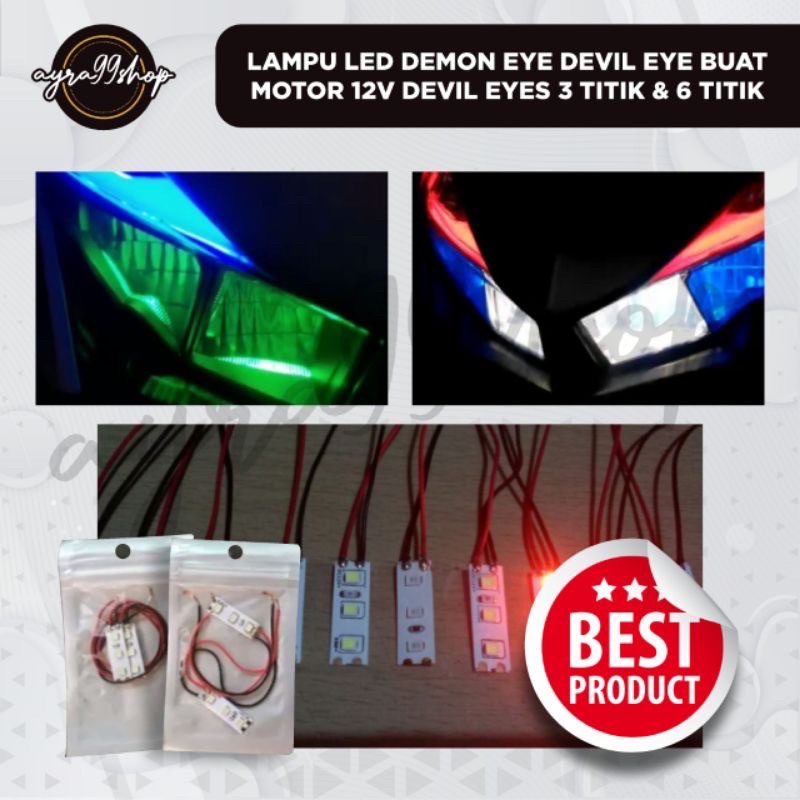 Jual LAMPU LED DEMON EYE DEVIL EYE BUAT MOTOR 12V DEVIL EYES 6 TITIK ...