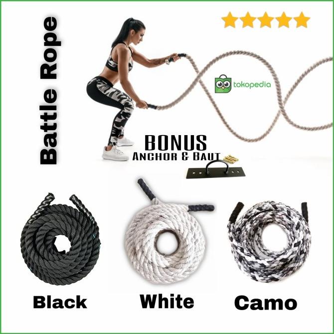 Jual Battle Rope 12 Meter Tali Fitness Battling Tambang 9 Meter Gym ...