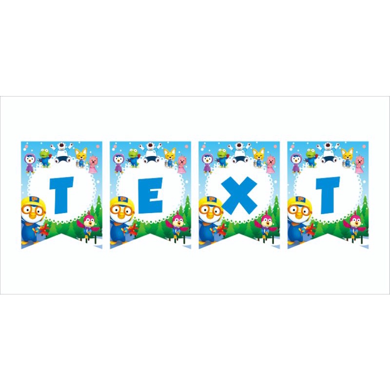Jual Bunting Flag Pororo CUSTOM TEXT | Shopee Indonesia