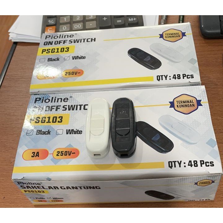 Jual Saklar Gantung Geser PIOLINE Putih / Hitam Saklar Lampu Gantung ...