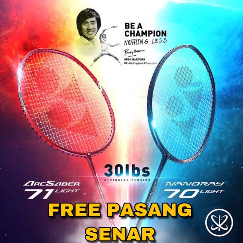 Jual Raket Badminton Yonex Rudi Hartono Series 2020 ORIGINAL / ARCSABER 71 NANORAY 70 LIGHT Rudy ...