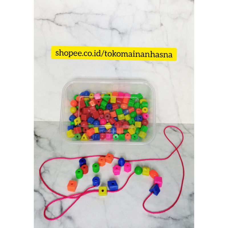 Jual MAINAN MERONCE GEOMETRI BENTUK TABUNG, LINGKARAN, SEGITIGA ...