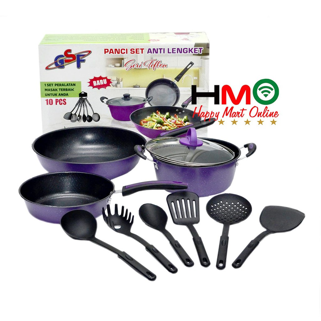 Jual GSF Panci Set Teflon Wajan Penggorengan Serbaguna 4 Pcs Cookware ...