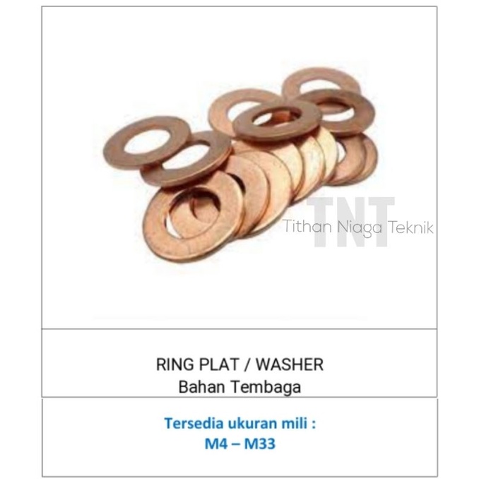 Jual M5 ( baut 8 ) flat washer / ring plat bahan stainless SS304 ...