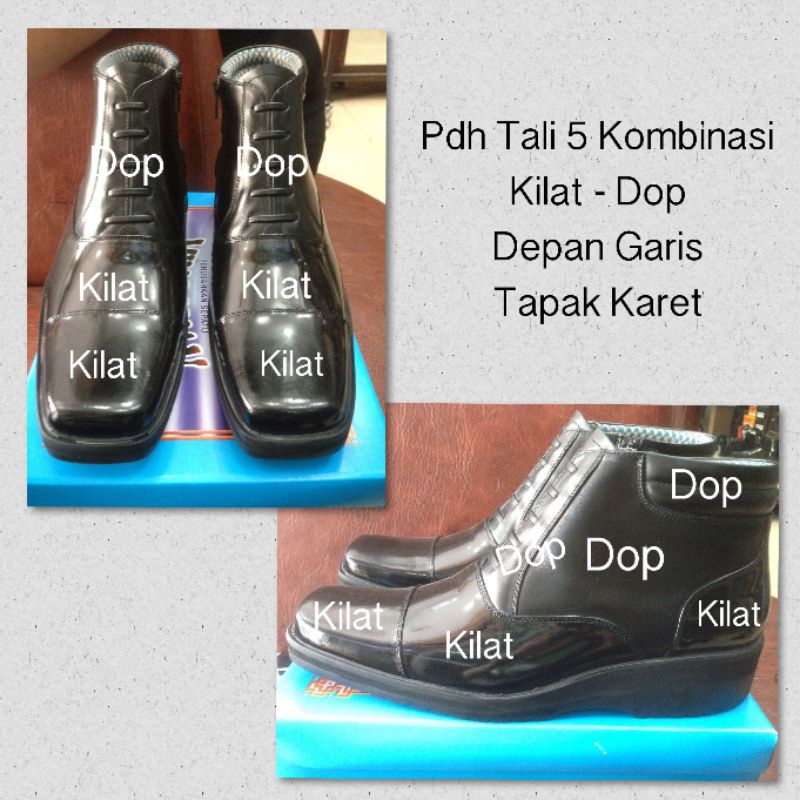 Jual Sepatu pdh mingguan pdh tali 5 kombinasi kilat dop depan garis ...