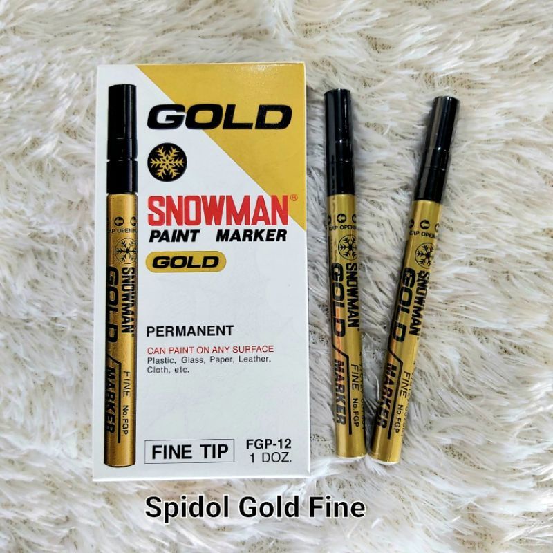 Jual Spidol Snowman Paint Marker Permanent Emas Fine FGP/ Extra Fine ...