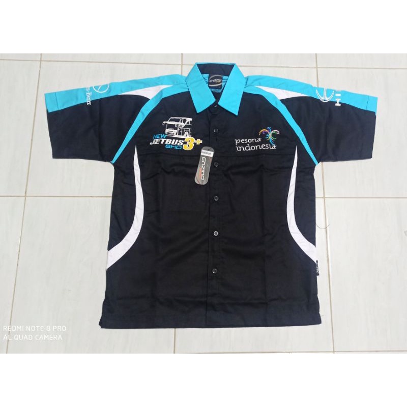 Jual Baju Kemeja Jetbuss3 Premium Class Pariwisata Biru Laut | Shopee ...