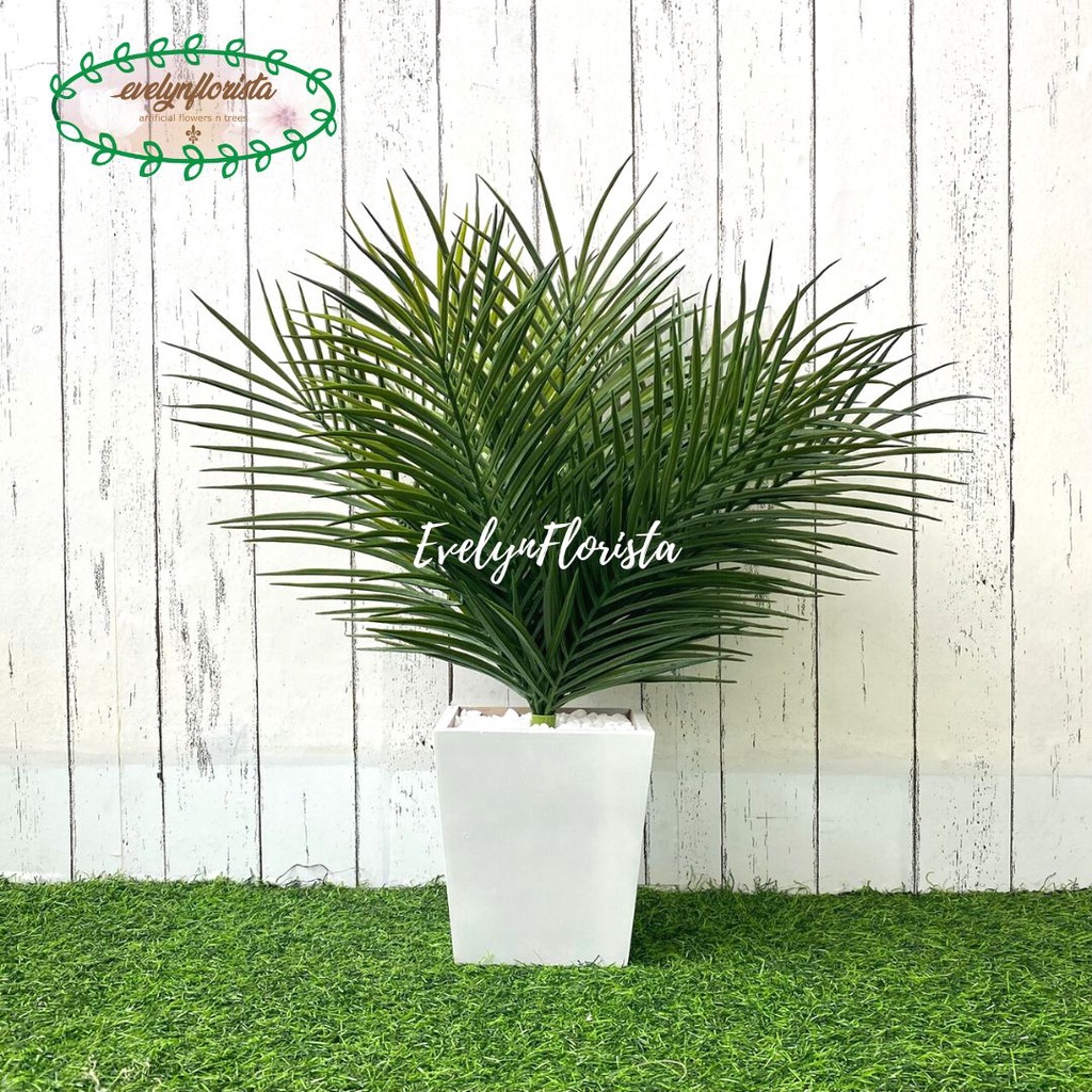 Jual Pohon Daun Palem Paris X15 Latex Artificial Pot Kayu Kotak Sedang ...