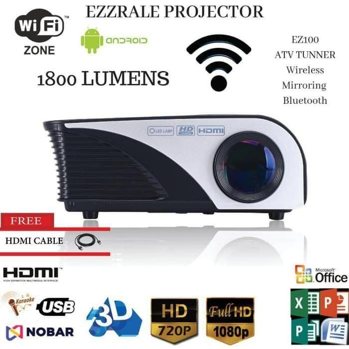 Jual Irled | Ezzrale Mini Led Ez100 Android Projector 1800 Lumens Atv ...
