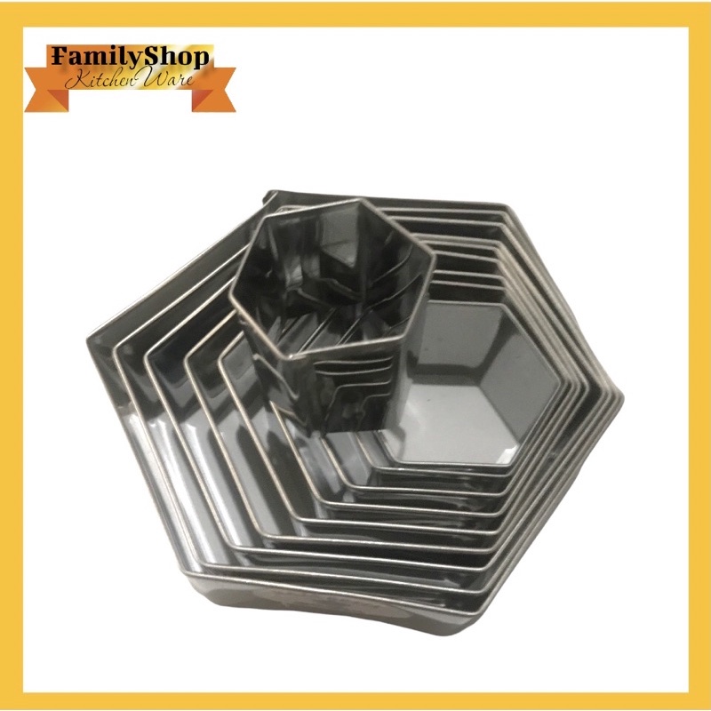 Jual Cookies Cutter Kue 10 ukuran Motif Bulat Love Persegi Bunga Tetes ...