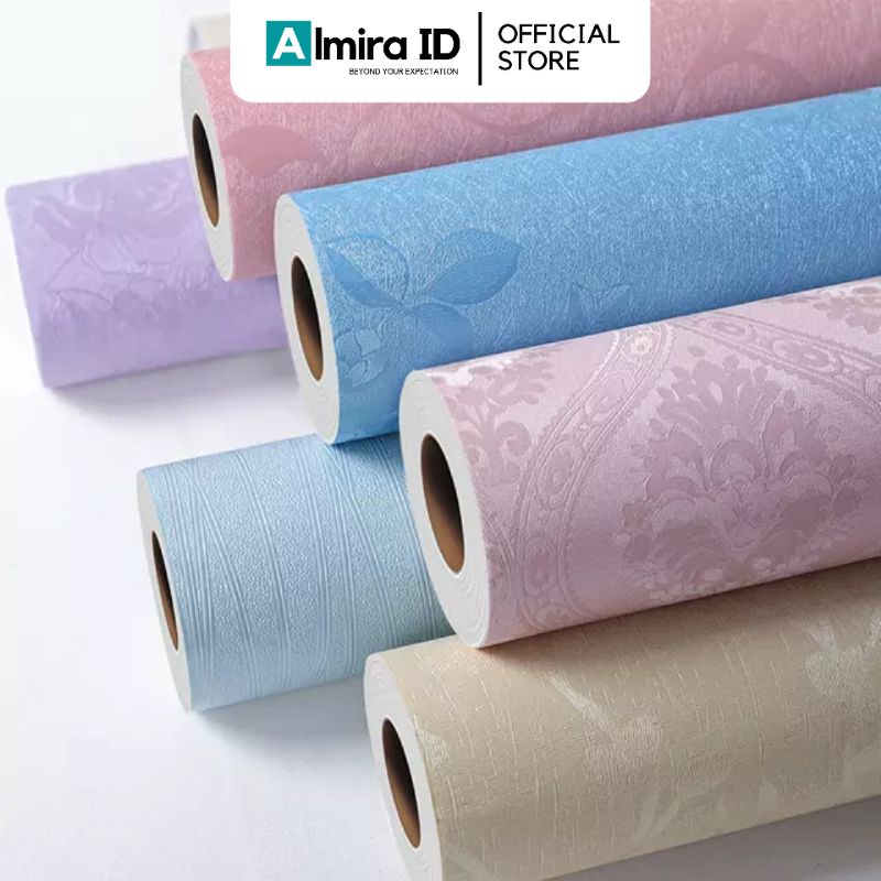 Jual (COD) Wallpaper Stiker Dinding Textured Embossed Timbul 3D Sticker ...