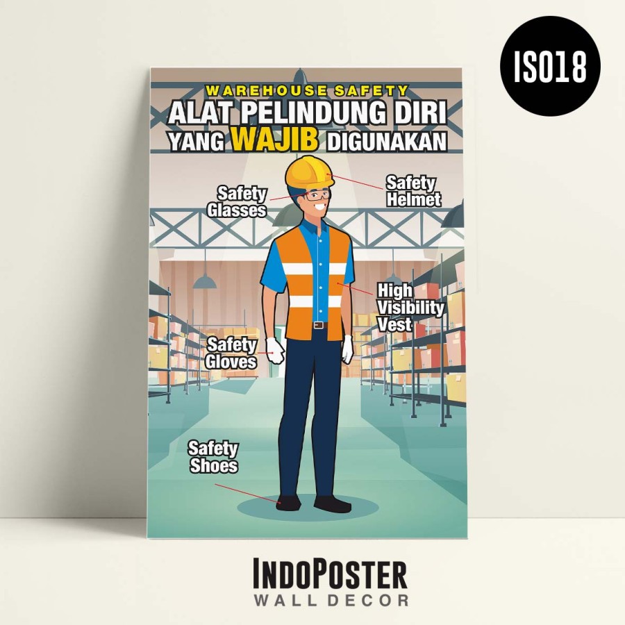 Jual Poster K3 Keselamatan Kerja Safety Gudang Warehouse APD Yang Wajib ...