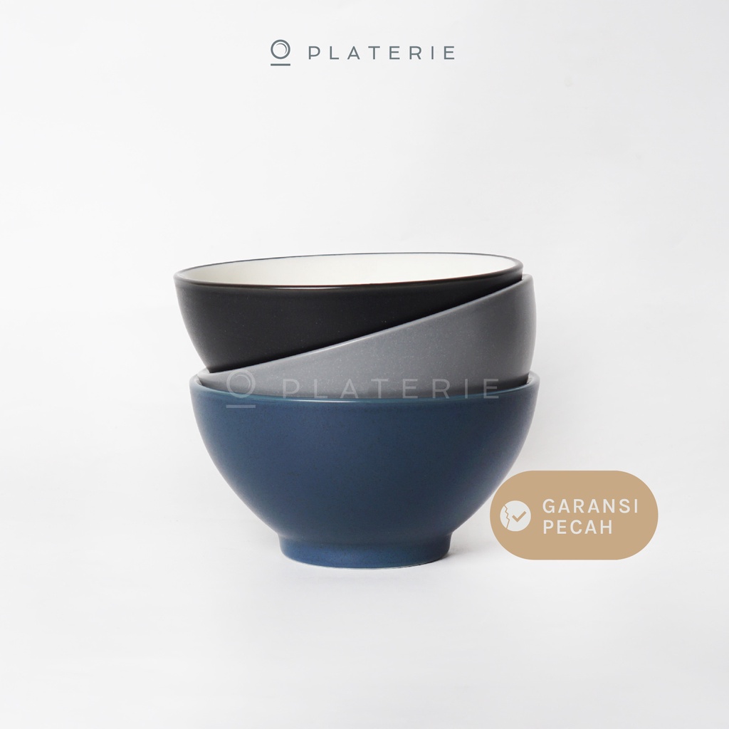 Jual PLATERIE Mangkok Keramik Rim Rice Bowl 5.5 Inch / 14cm Matte ...