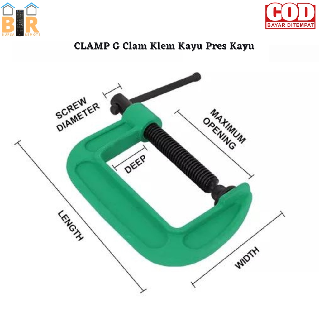 Jual CLAMP G / klem G CATOK KAYU/ Penjepit Catok Kayu alat pertukangan ...