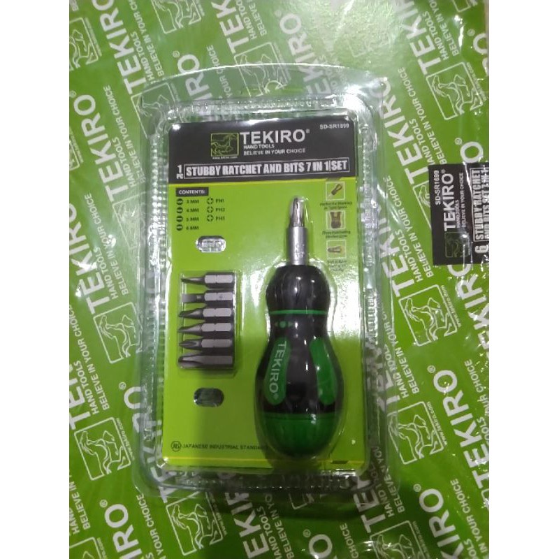 Jual Tekiro OBENG RATCHET STUBBY SET 7 IN 1 TEKIRO STUBBY RATCHET AND ...