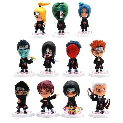 Jual Naruto Akatsuki Figure Set isi 11 Mainan Pajangan Miniatur Hiasan ...