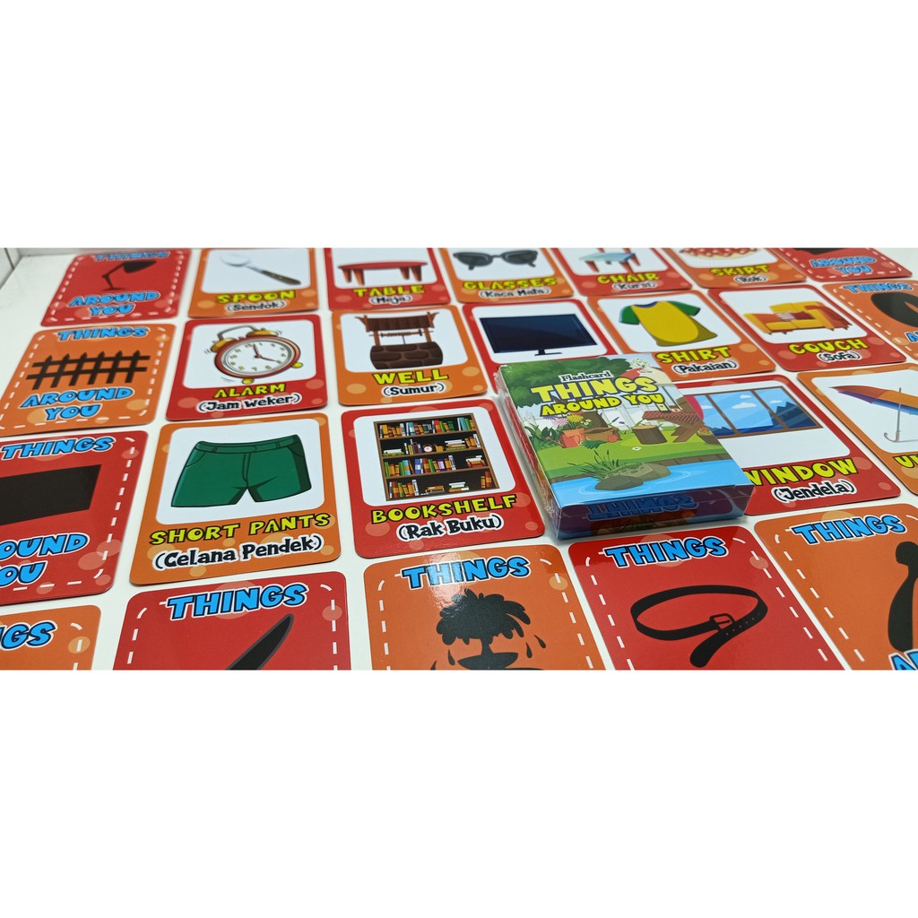 Jual TERMURAH FLASHCARD Hewan / Flashcard benda / Flashcard Lawan kata ...