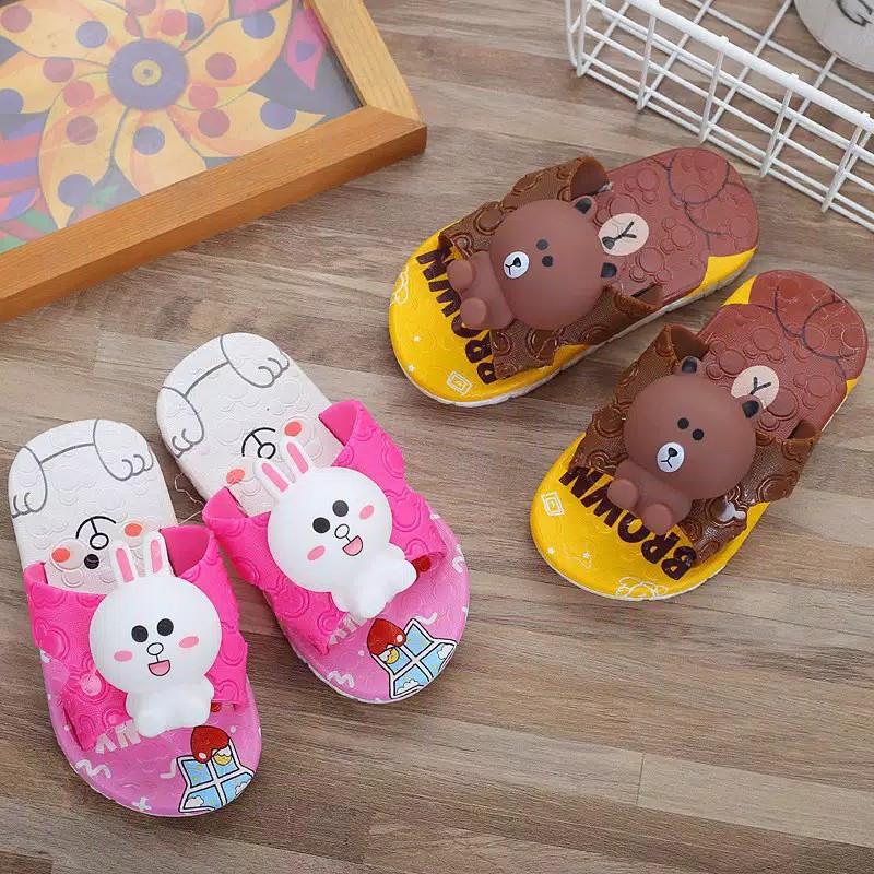 Jual SALE 6.6 LittleAaron SANDAL BROWN&FROG Sandal Anak Selop Karet ...
