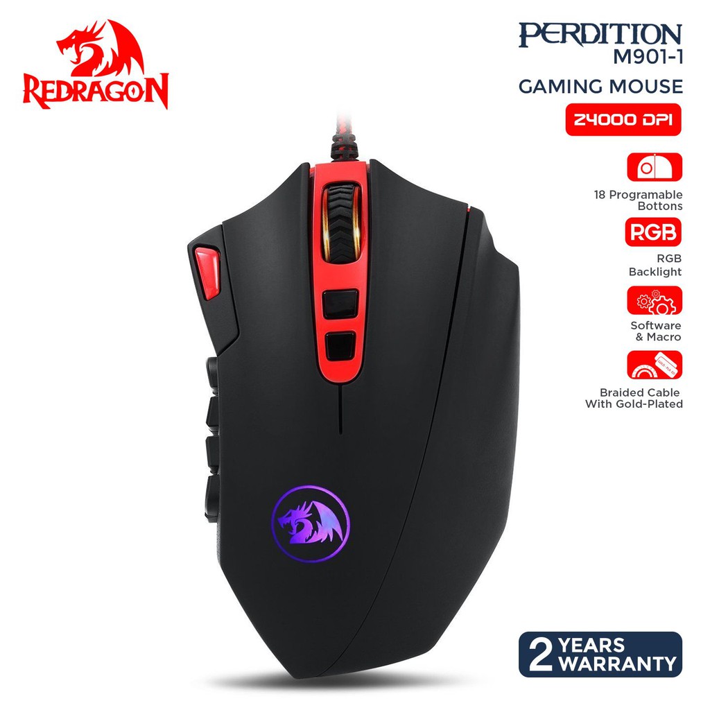 Jual Redragon Gaming Mouse PERDITION 2 - M901-1 | Shopee Indonesia