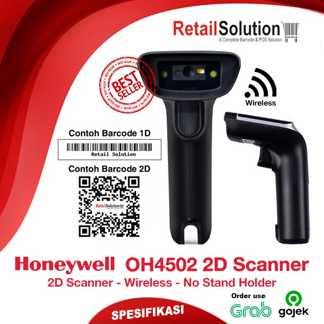 Jual Barcode Scanner Wireless 2D QR CODE - Honeywell OH4502 / OH-4502 ...