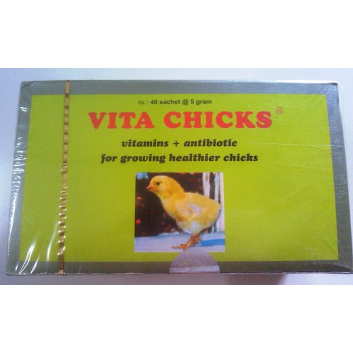 Jual Vita Chicks Vitamin Antibiotik Anak Ayam 1 Box ( 40 sachet @ 5 ...