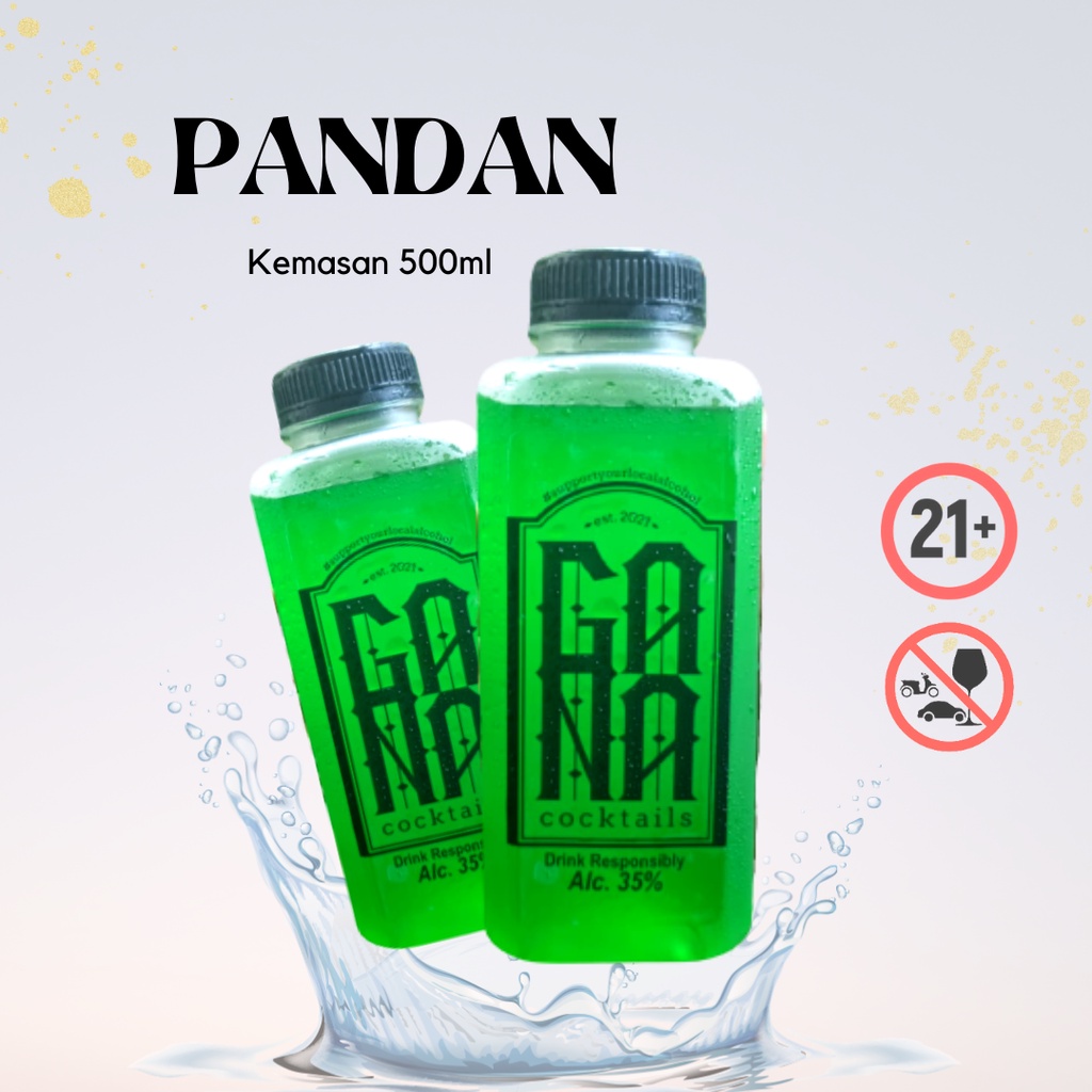 Jual GANA COCKTAIL RASA PANDAN KEMASAN 500ML - ALKOHOL 30% ARAK BALI ...
