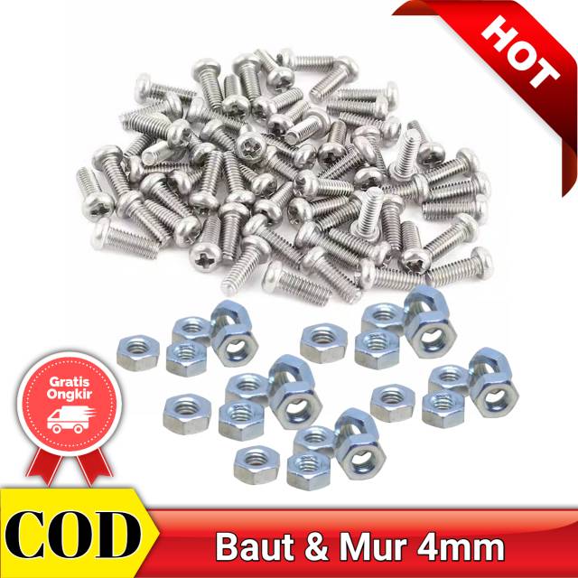 Jual Baut dan Mur 4mm | Shopee Indonesia