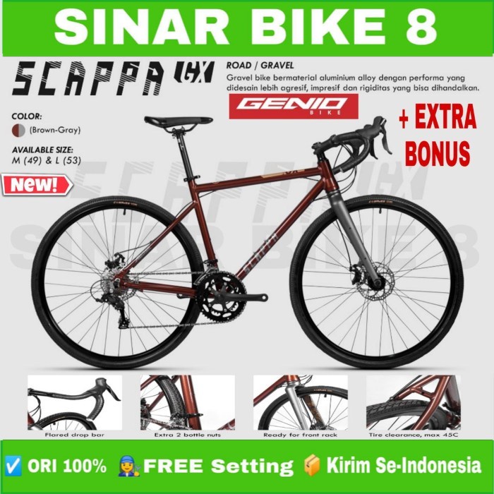 Jual Sepeda Balap Road bike Gravel GENIO SCAPPA GX Alloy 2022 Balap 18 ...