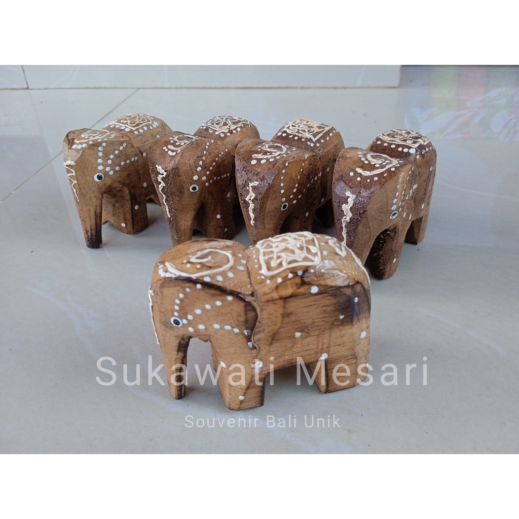 Jual Mainan Edukasi Anak Hiasan Patung Hewan Gajah Kayu Kecil Klassik ...