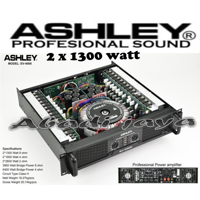 Jual power ashley ev 4000 ashley ev4000 2x1300 class h original | Shopee Indonesia