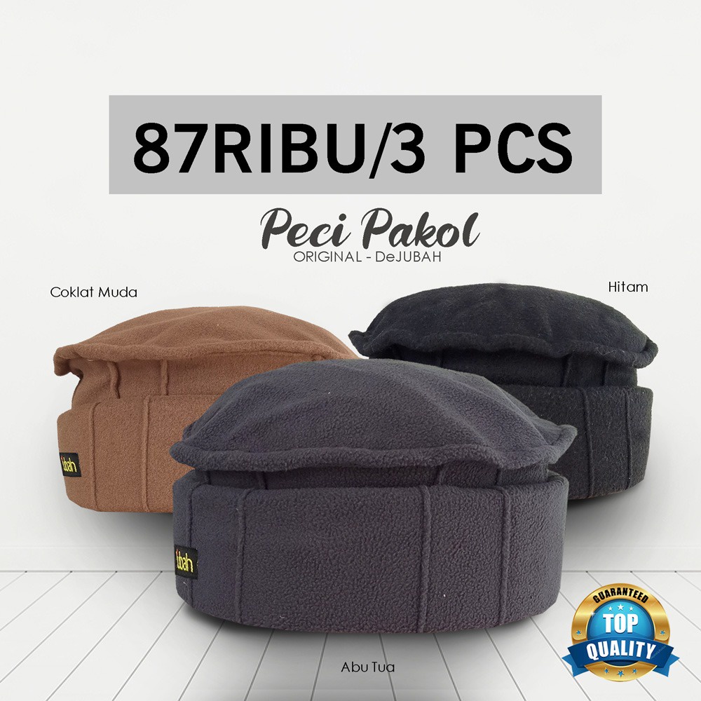 Jual PAKET 3 PCS / Peci Dejubah / Peci Sholat Peci Pakol Taliban / Peci ...