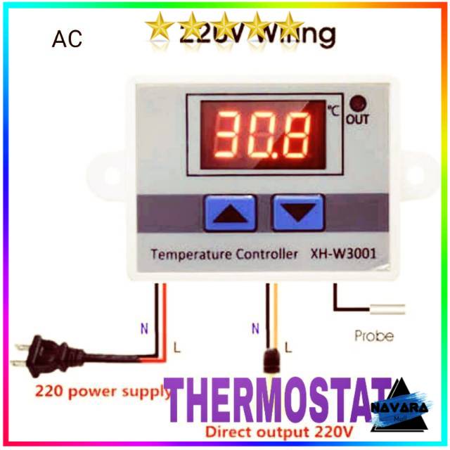 Jual THERMOSTART / termostart XH-W3001 AC 220V/ Pengatur Suhu ruangan ...