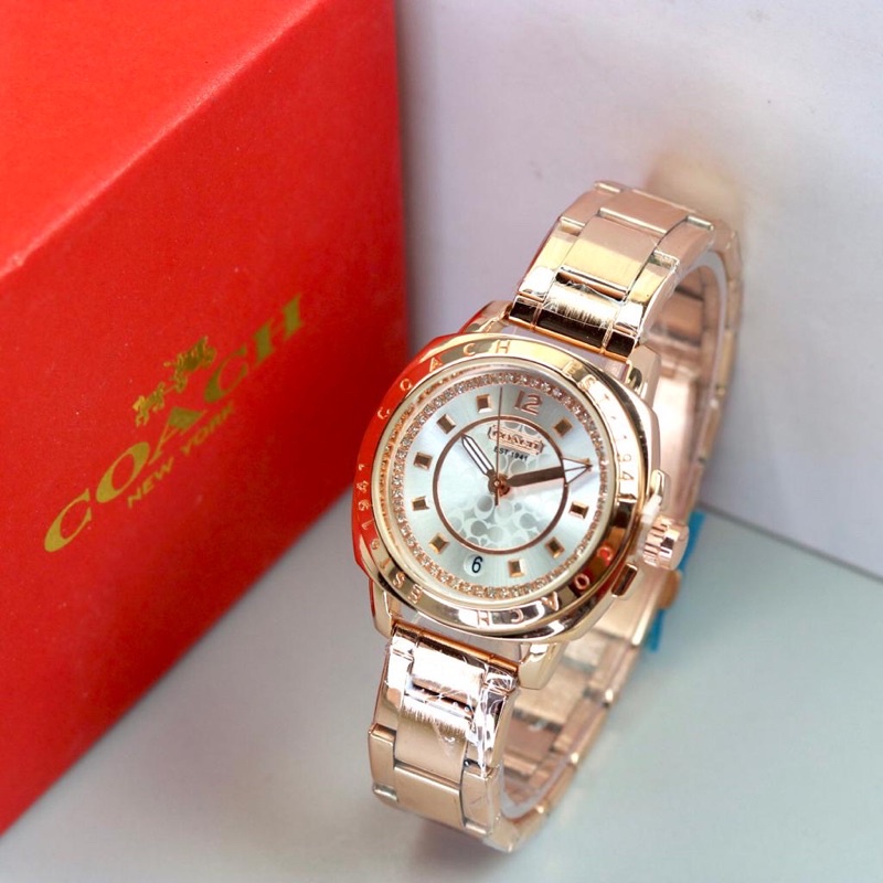 Jual Promo Jam Tangan Coach Rantai Wanita P5110k Free Box & Baterai ...
