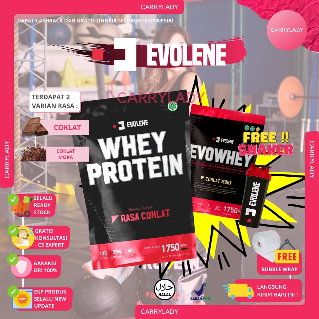 Jual Evolene Evo Whey Protein 1,75 kg 50 x serving EVOWHEY susu gym ...