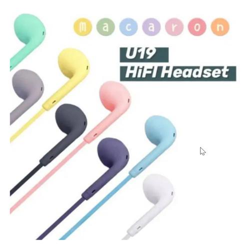 Jual Headset Macaron U19 matte colour earphone with mic ( Tiktok Viral ...