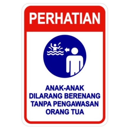 Jual Rambu Himbauan Renang Anak Anak - 35 x 50cm-Plat Alumunium ...
