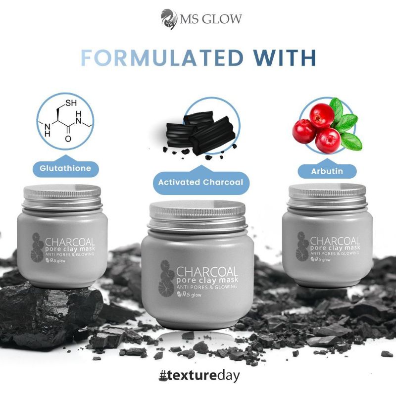 Jual MS GLOW CHARCOAL CLAY MASK | Shopee Indonesia