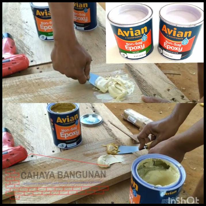 Jual Lem Epoxy Resin 2 Komponen Non Sag Avian Dempul Kapal Kayu Basah ...