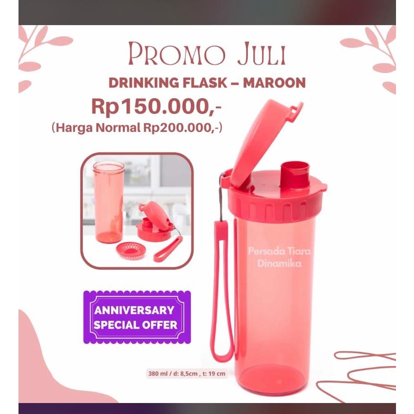 Jual TUPPERWARE DRINKING FLASK 380ML - BOTOL MINUM SEPERTI KACA ...