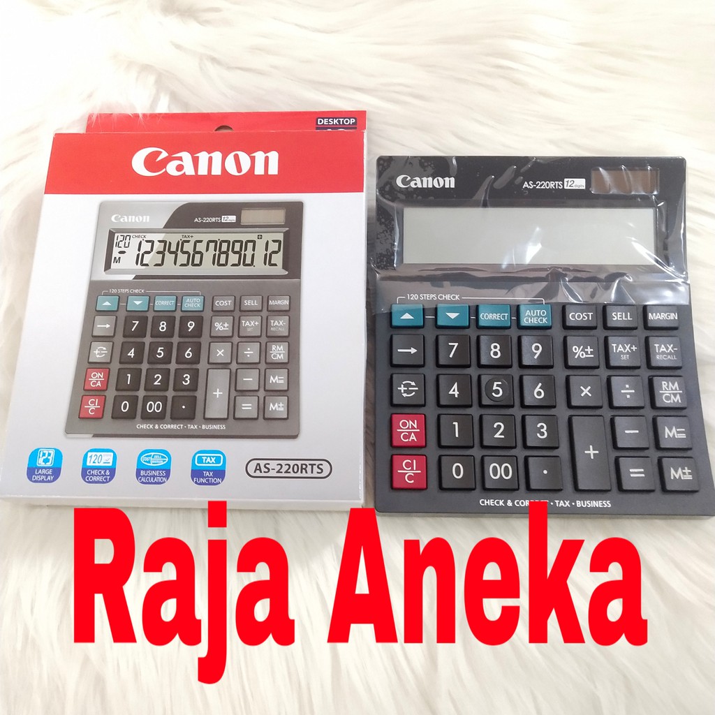 Jual CANON CALCULATOR KALKULATOR AS-220RTS LEBAR 12DIGIT CHECK CORRECT ...