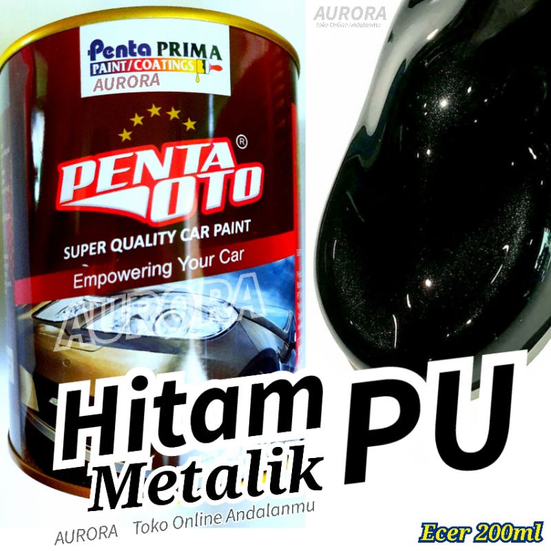 Jual Cat Hitam Metalik PU Penta Oto Black Mica X12 Metallic Ecer 200ml ...