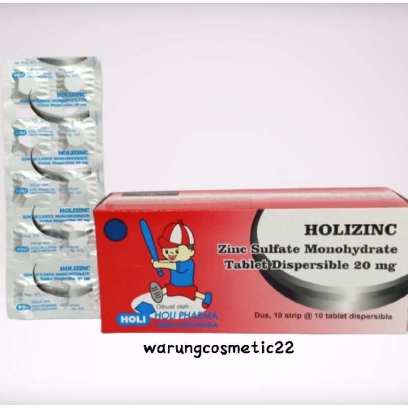 Jual HOLIZINC Zinc Sulfate Monohydrate Tablet 20mg 1 strip isi 10 tablet | Shopee Indonesia
