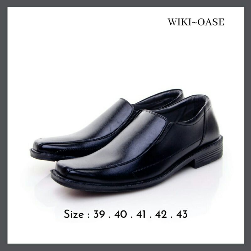 Jual Sepatu Kerja Pria Pantofel Slip On Tanpa Tali Hitam Formal Resmi ...
